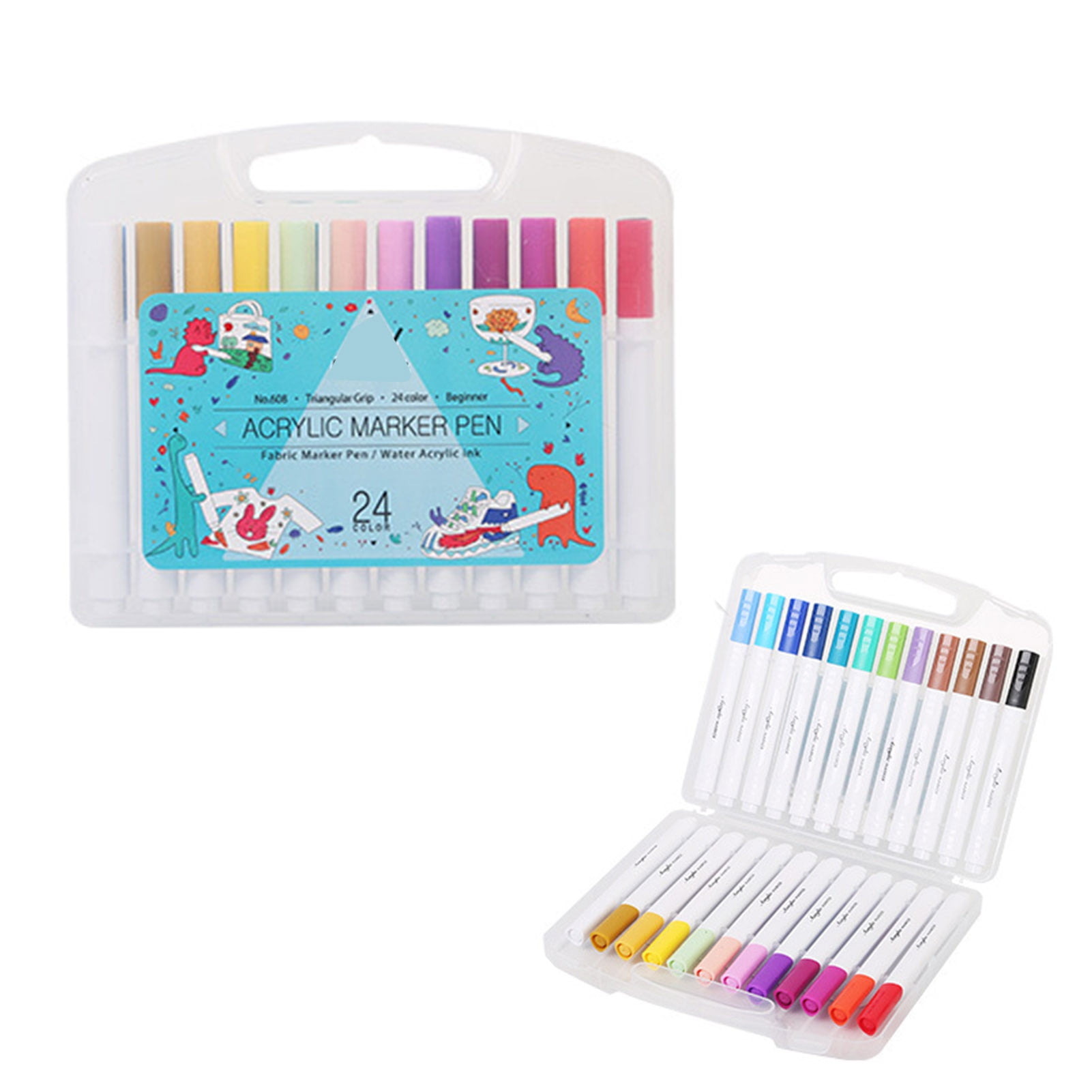 Yinreli Vibrant Color Markers Acrylic Marker Pen Set Durable Felt Tip ...