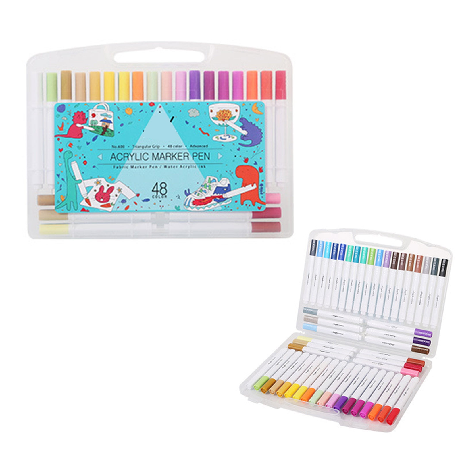 Yinreli Vibrant Color Markers Acrylic Marker Pen Set Durable Felt Tip ...