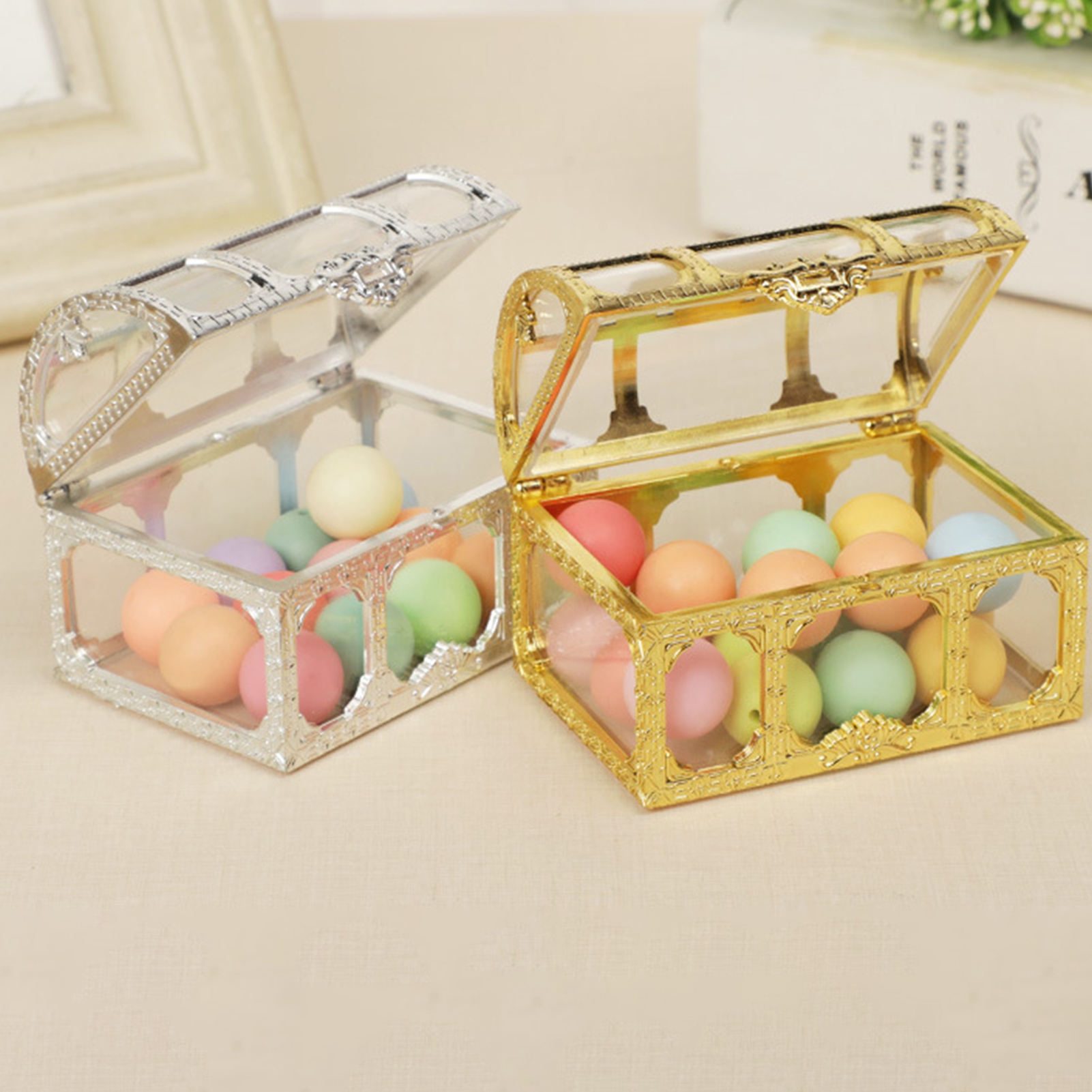 Yinreli Vintage Candy Box Transparent Body Plastic Pirate Treasure ...