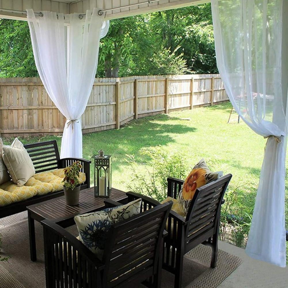 Yinrunx Outdoor Curtains/ Outdoor Sheer Curtain for Patio Waterproof ...