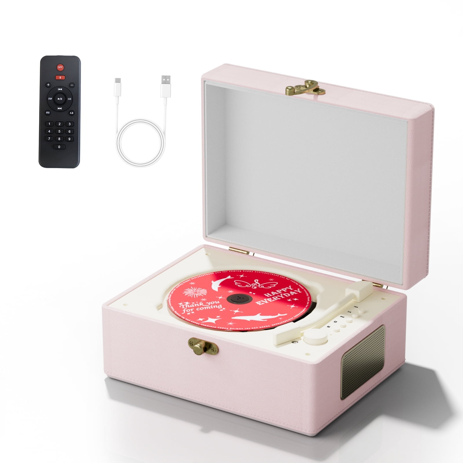 Yintiny Rechargeable Vintage CD Player with Speakers; Bluetooth ...