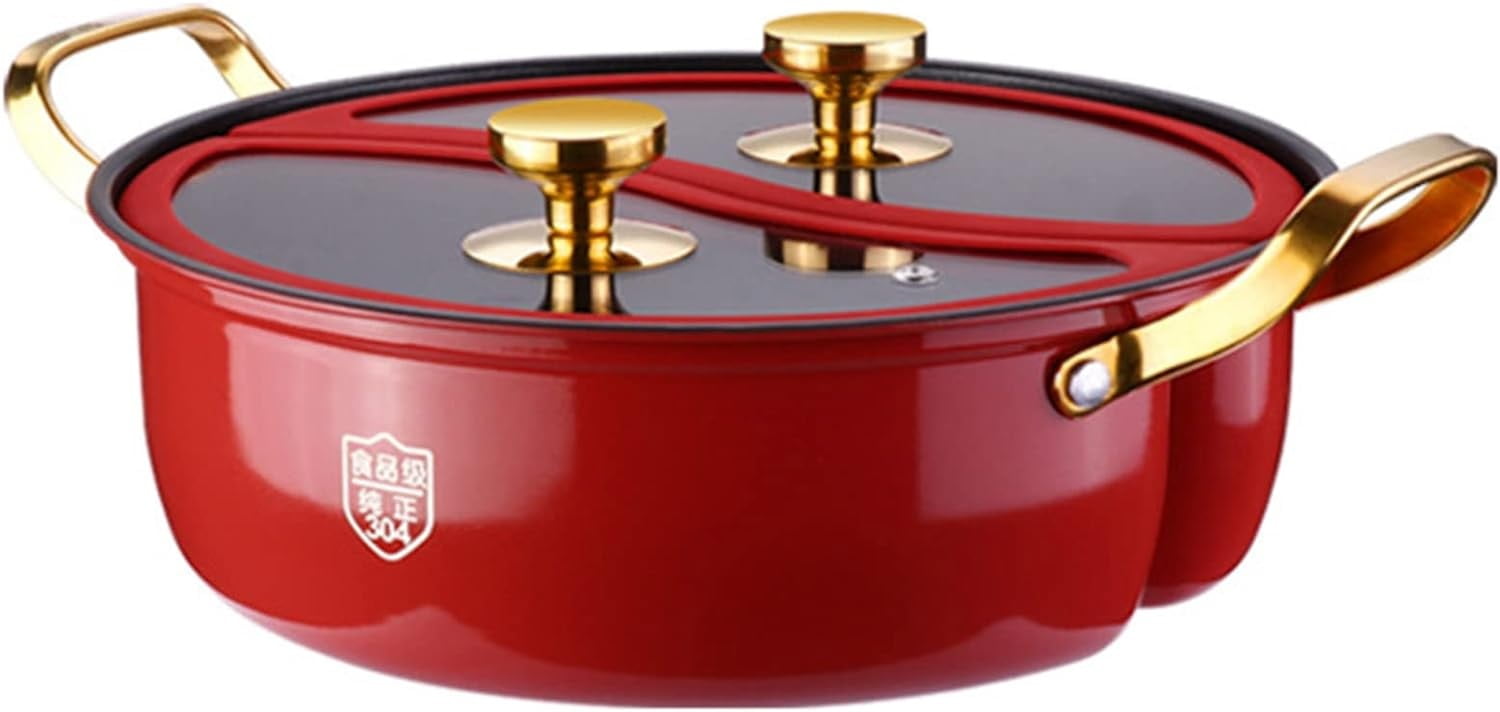 Yinyang Hot Pot Yuanyang Pot, Non-Stick Skillet Wok Shabu Shabu Hot Pot ...