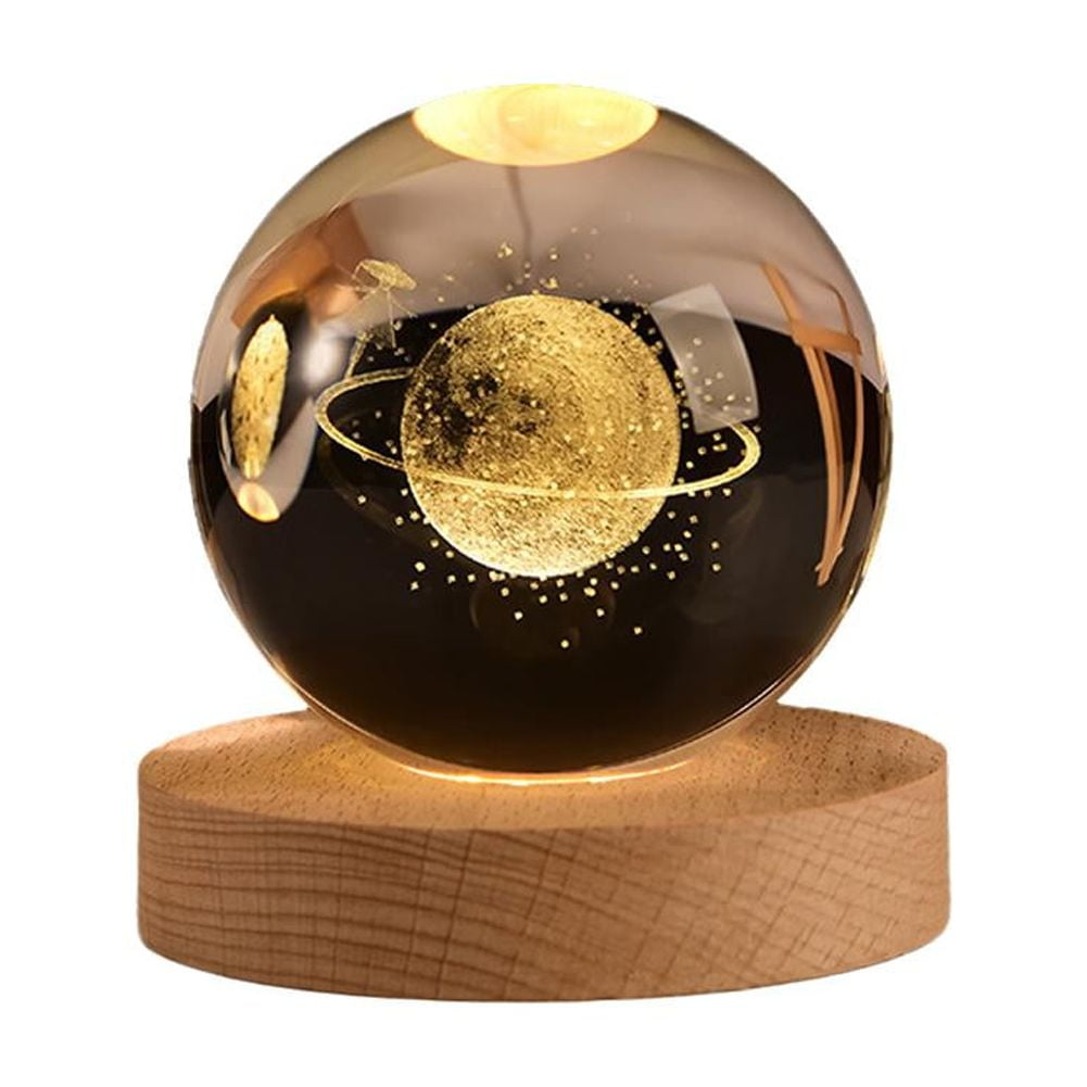 Yiokii 3D Solar System Crystal Ball Night Light for Kids,LED Calming ...