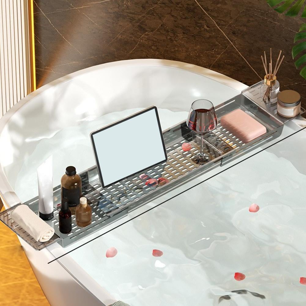 Yiokii ﻿ Clear Premium-Bathtub Tray Cad Expandable Bath Tray for Tub ...