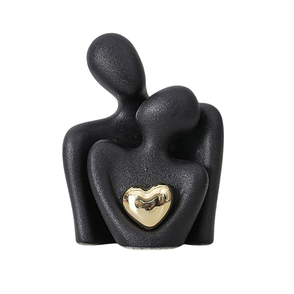 Yiokii Couple Figurine - Golden Eternal Heart Figurine,Romantic Couple ...