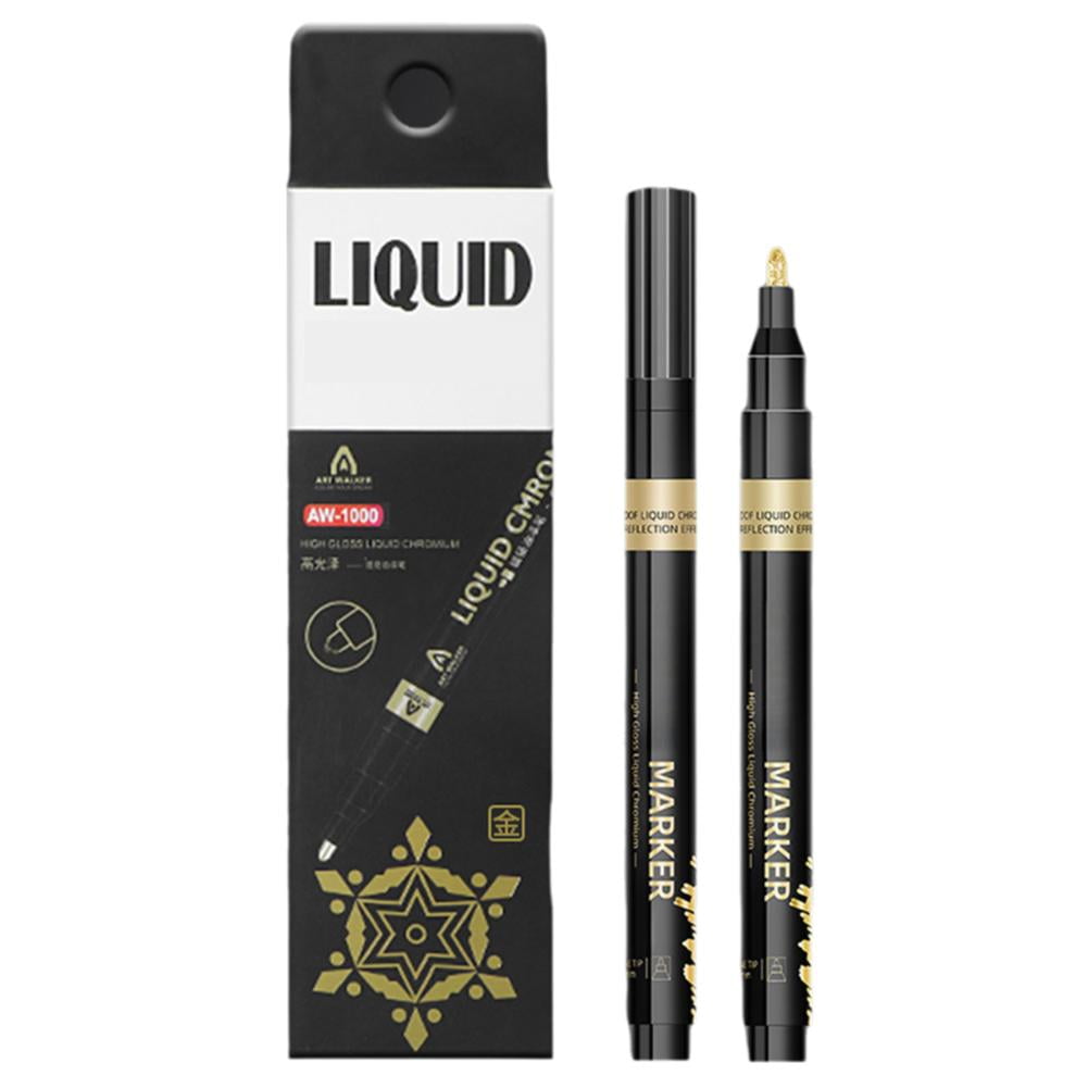 Yiokii Mirror Plated Mark Pen Gold Sier Permanent Reflection Highlight ...