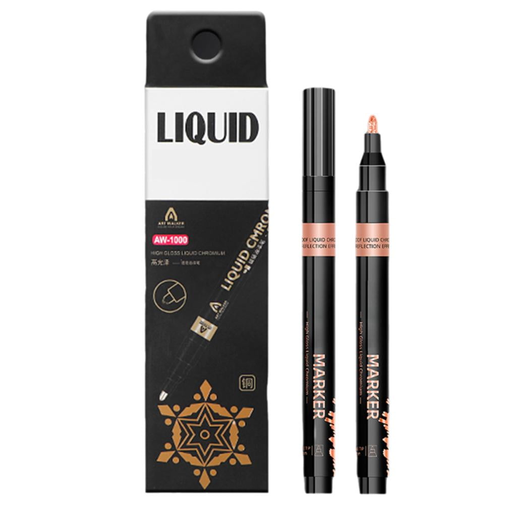 Yiokii Mirror Plated Mark Pen Gold Sier Permanent Reflection Highlight ...