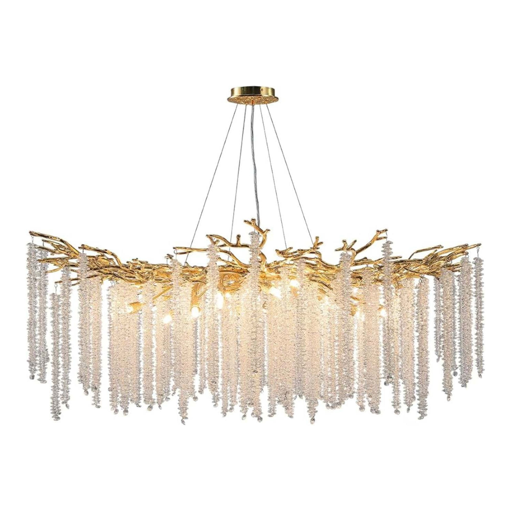 Yiosi Round Crystal Chandeliers Gold for Dining Room, Modern Branch ...