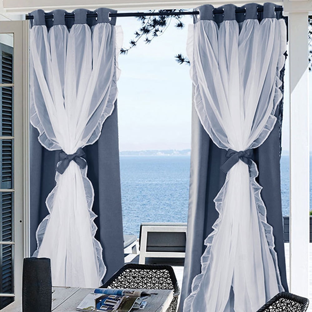 Yipa 2 Layer Privacy Tulle Grommet Luxury Drapes UV Protection Window ...