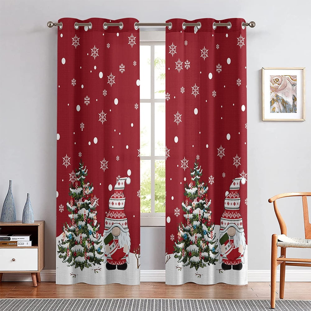 Yipa Xmas Thermal Insulated Blackout Window Curtain Grommet Room ...