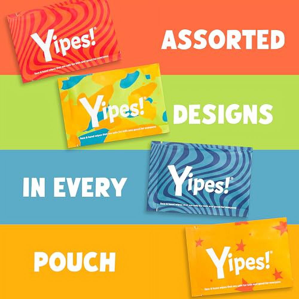 Yipes! Kids Face and Hand Wipes | Compostable Wet Wipes for Sensitive Skin | Individually ...