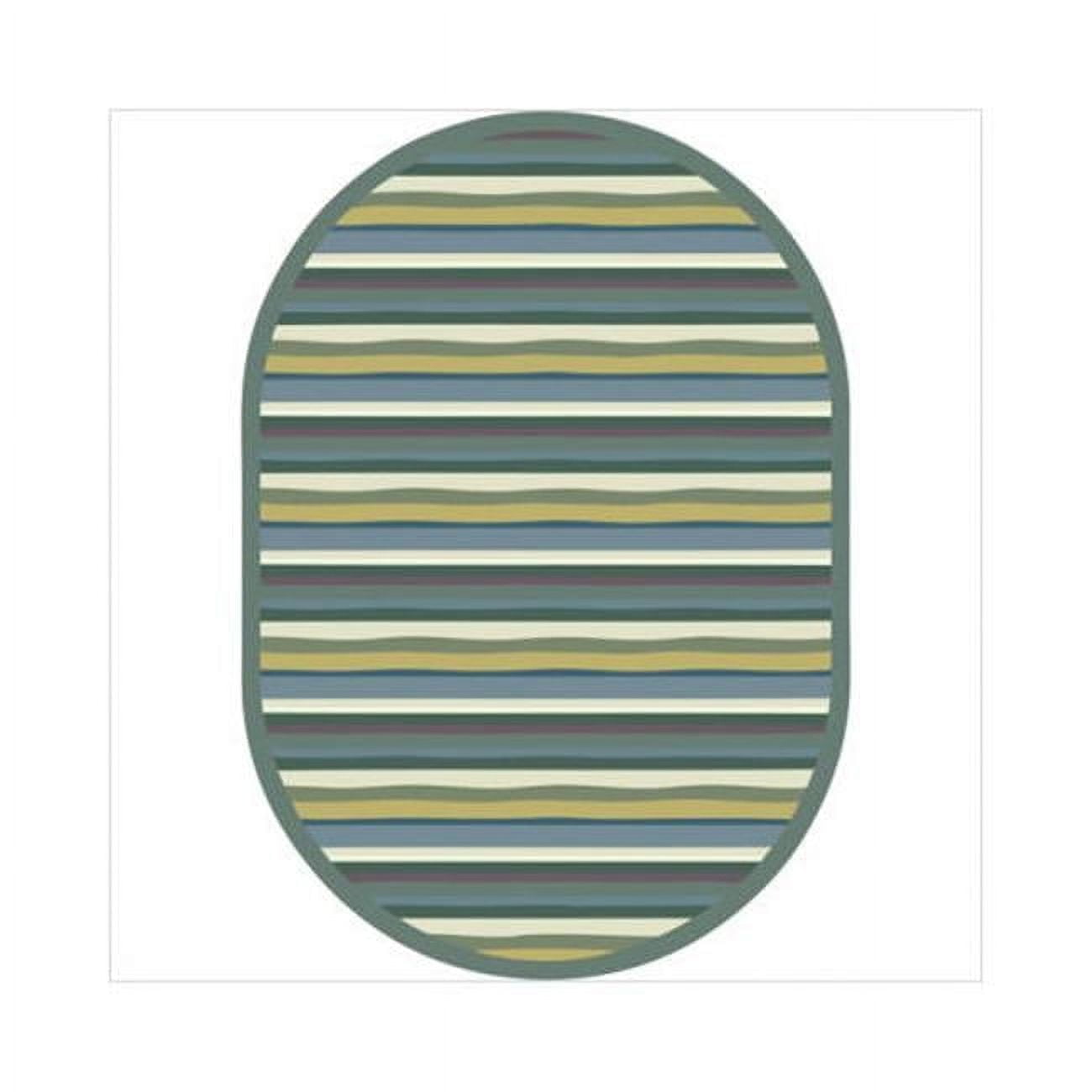 Yipes Stripes Soft 3 ft.10 in. x 5 ft.4 in. Oval WearOn Nylon Machine ...
