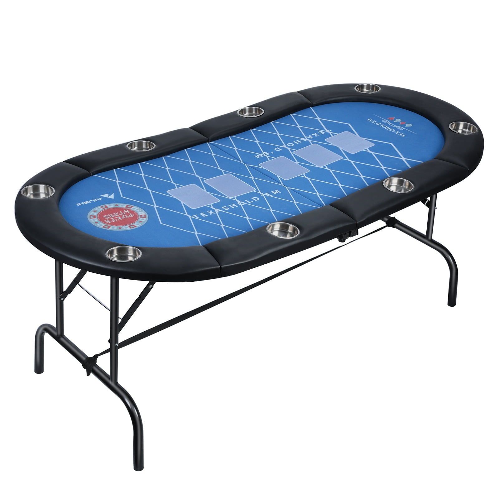 Yipinau 71 Inch Poker Table, 8 Folding Poker Table with Collapsible ...