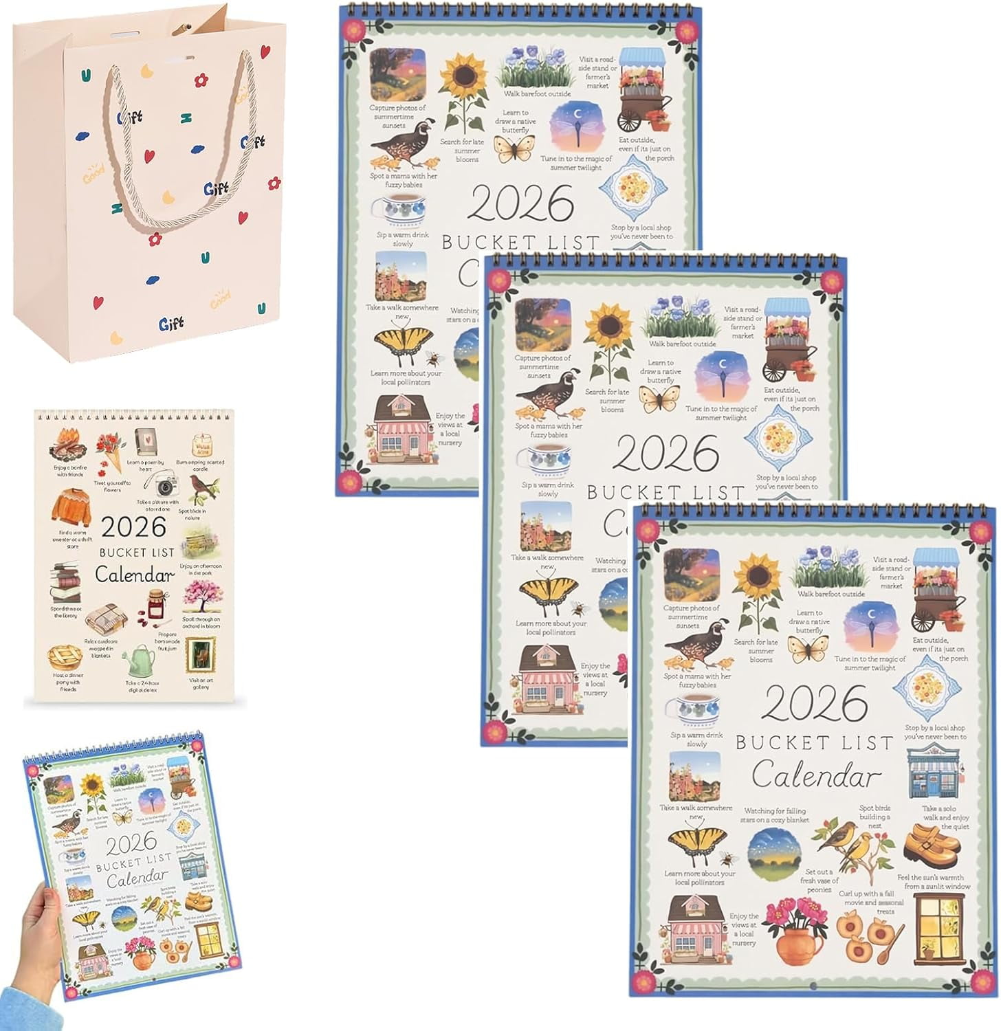 Yippzo 2026 Bucket List Calendar, Celebration of Life’s Seasons, 2026 ...