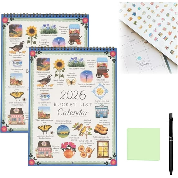Yippzo 2026 Bucket List Calendar, Inspirational Goal-Setting Hanging ...