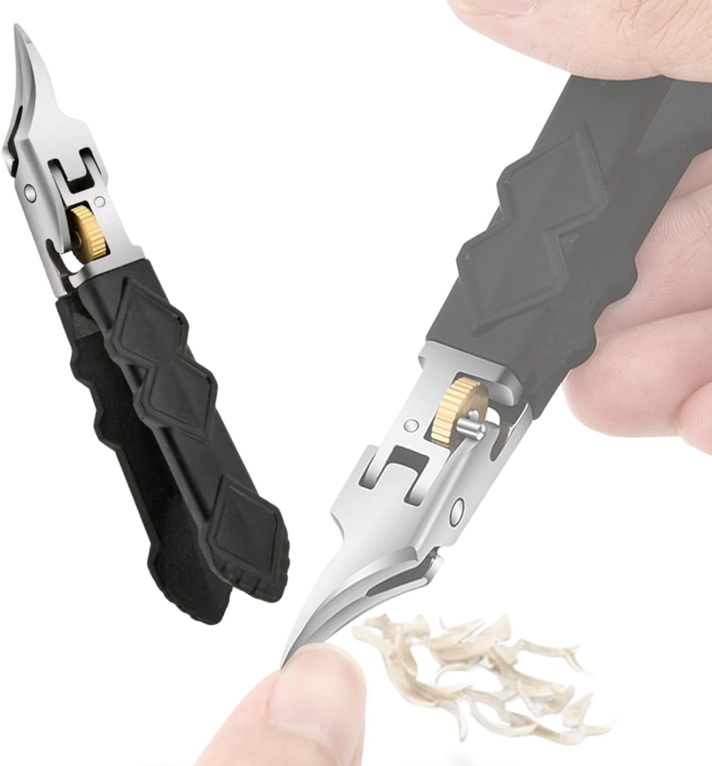 Yippzo 2026 New Upgrade Black Anti-Slip Grip Gear Lock Nail Clipper Set ...