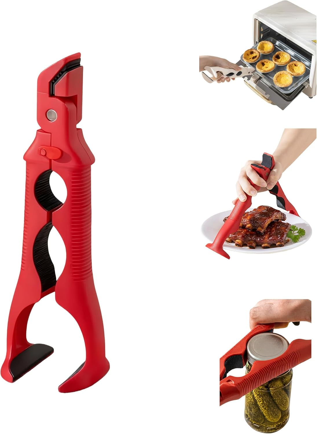 Yippzo 3 in 1 Hot Plate Gripper Tongs, Multi-Angle Anti-Scald Bowl Clip ...