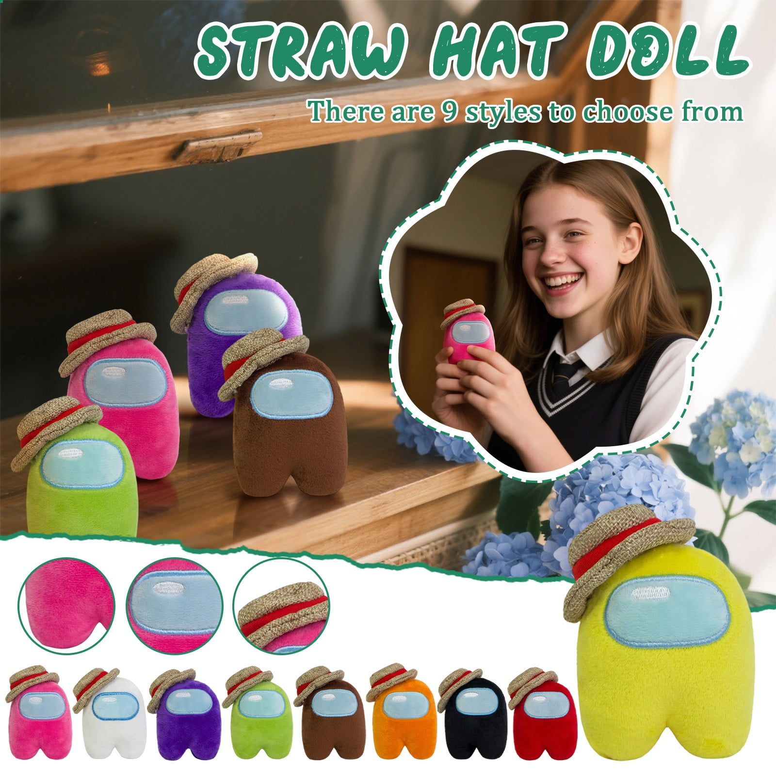 Yippzo Among Us Stuffed Animals 9PC Popular Game Peripheral Figure with ...