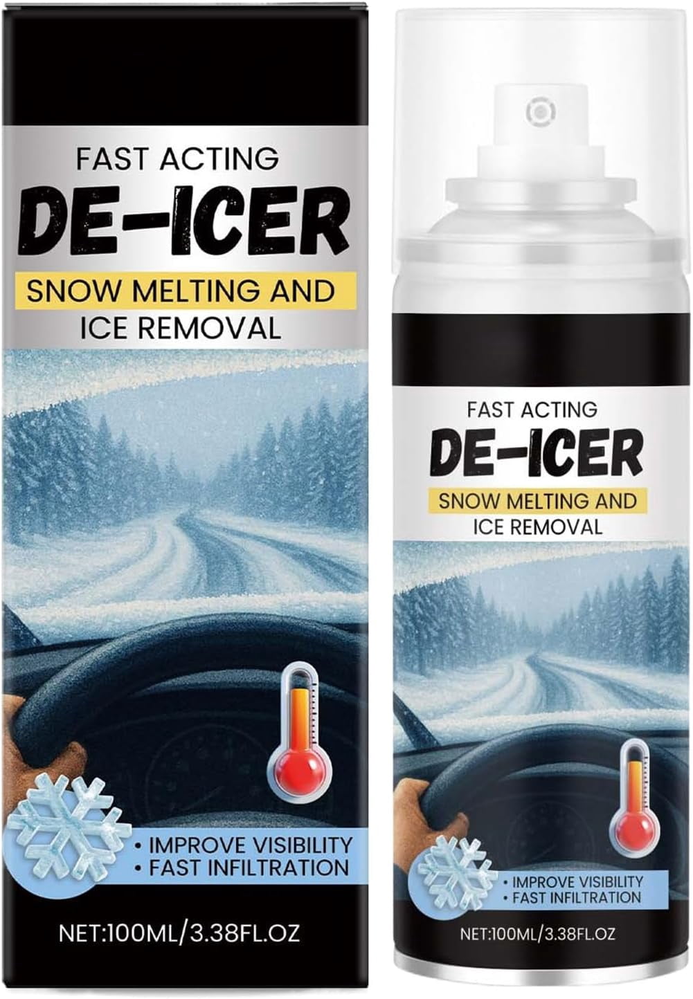 Yippzo Car Windshield Deicer, Anti-Freeze Snow Remover, Fast-Acting ...