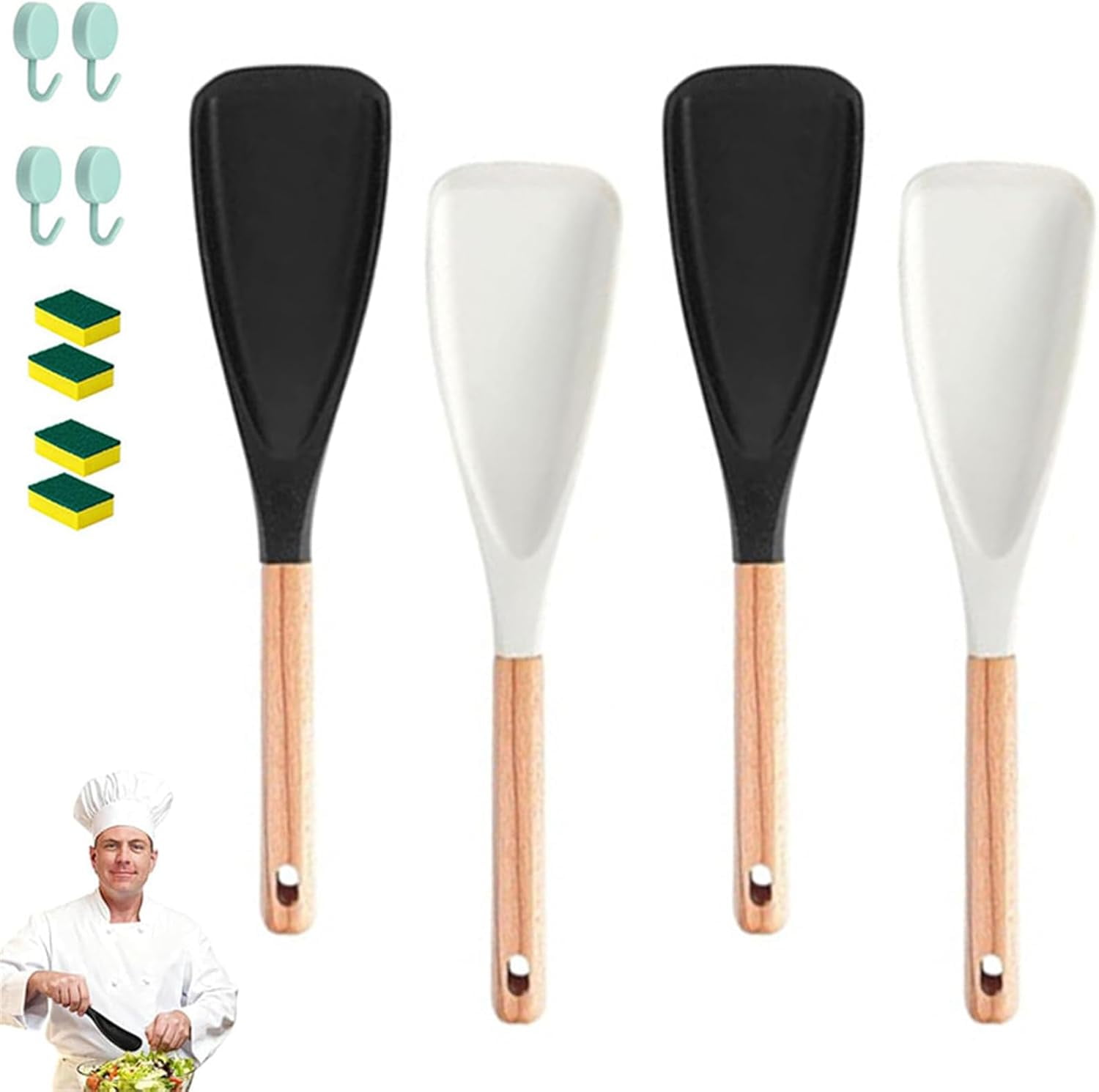Yippzo Cedar and Ash Spoon, Multifunction Spatula Cooking Spoons, 3 in ...