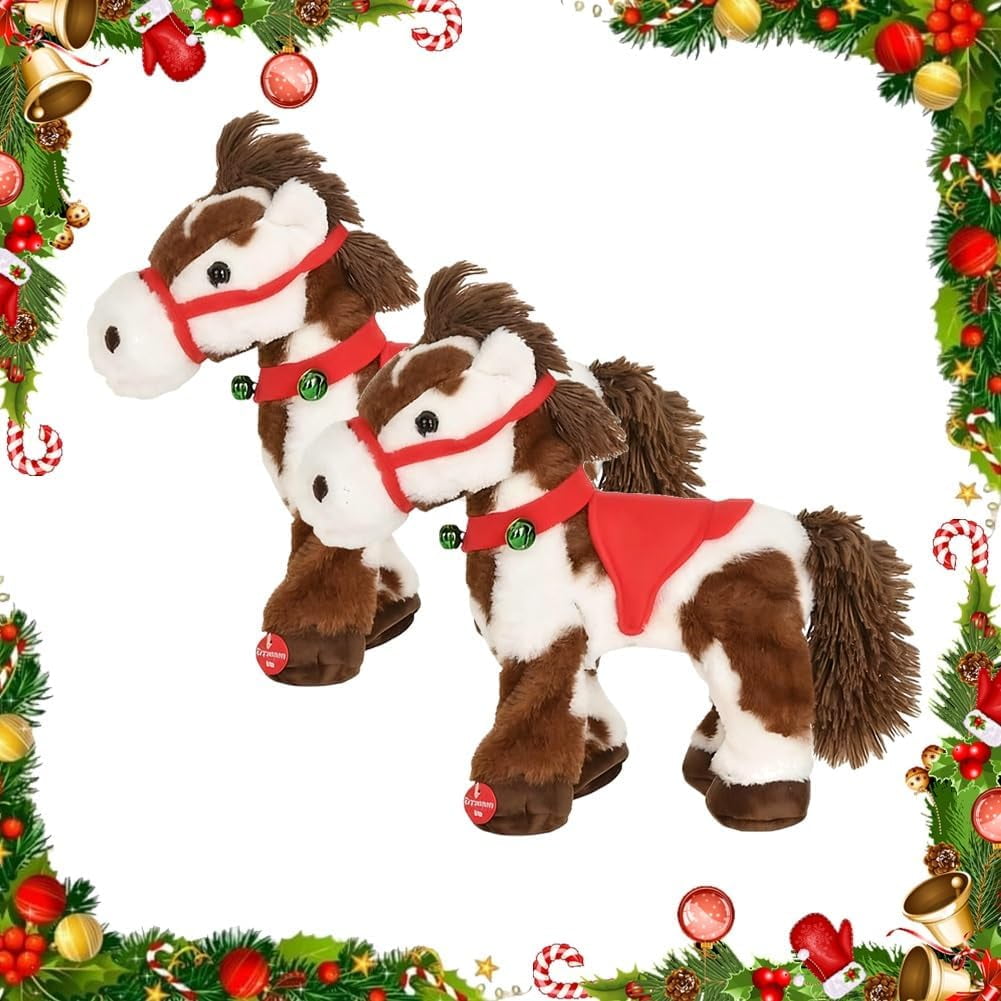 Yippzo Electric Plush Horse, Interactive Walking Pony with Joyful ...