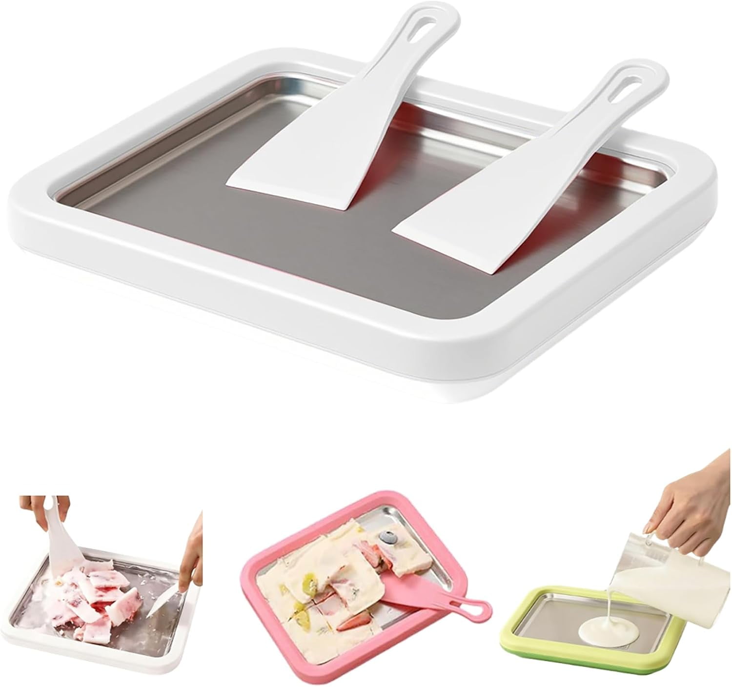 Yippzo Rolled Ice Cream Maker Kit, 2026 At-Home Stainless Steel Instant ...