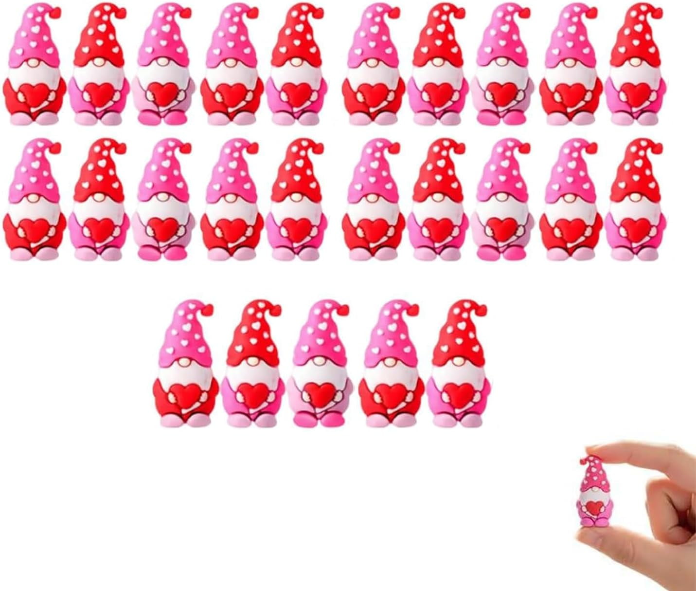 Yippzo Valentine's Day Mini Gnomes Figures, Valentine's Day Heart ...