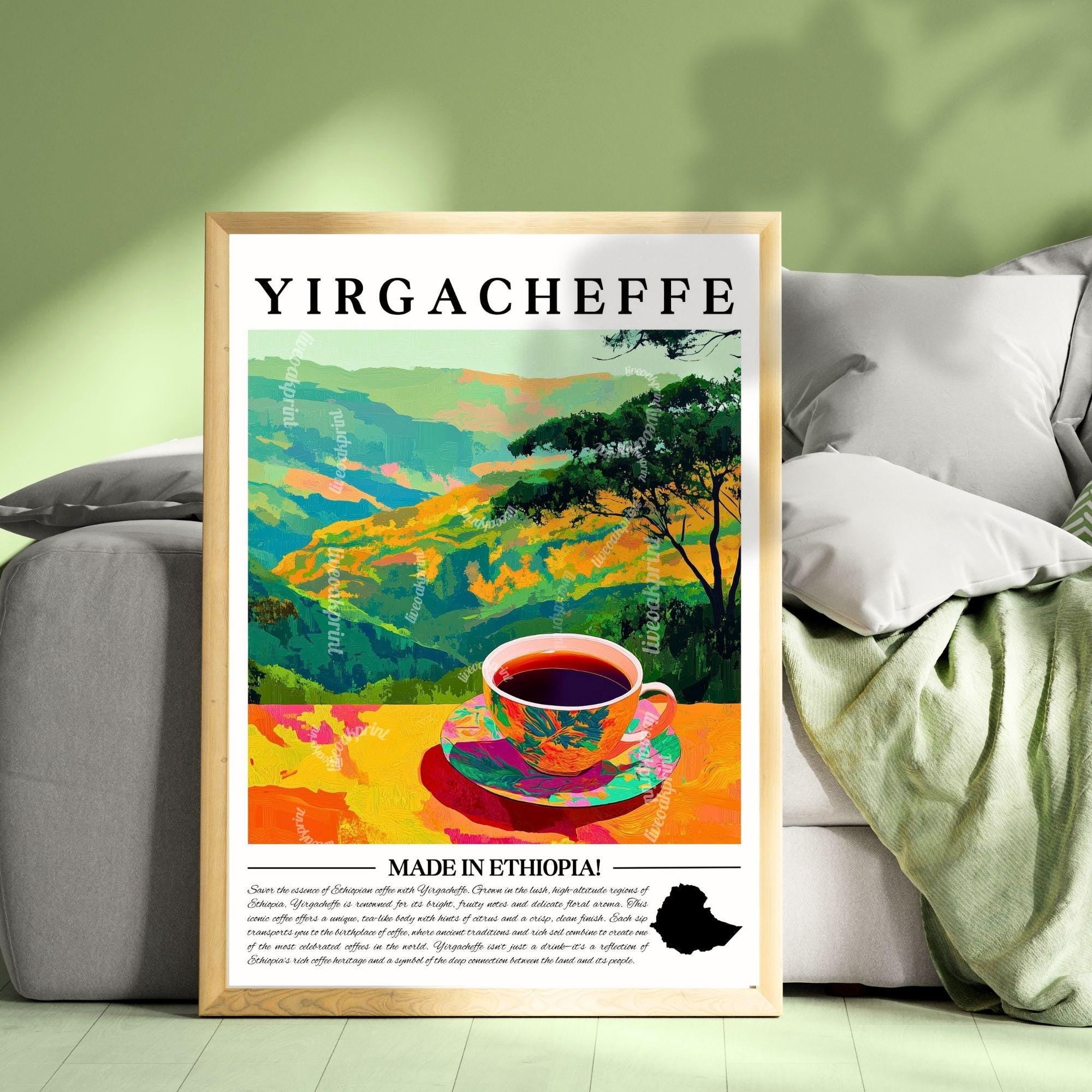 Yirgacheffe Coffee Wall Art Ethiopian Coffee Print Yirgacheffe Kitchen ...
