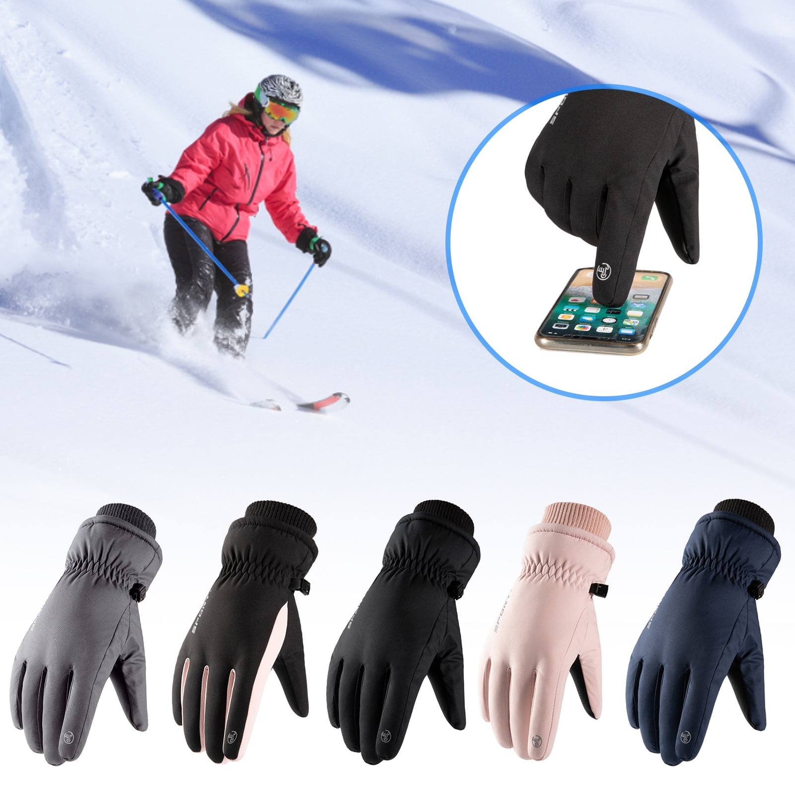 Yirtree 1 Pair Warm Gloves Sensitive Touch Screen Design Thread Cuff ...