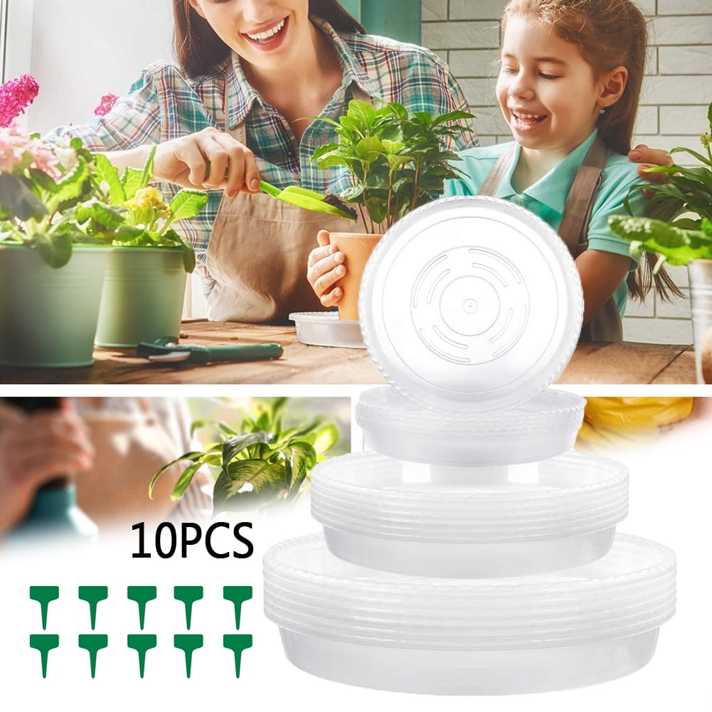 Yirtree 10 Packs 6/8/10/12inch Clear Plant Saucers Flower Pot Trays ...
