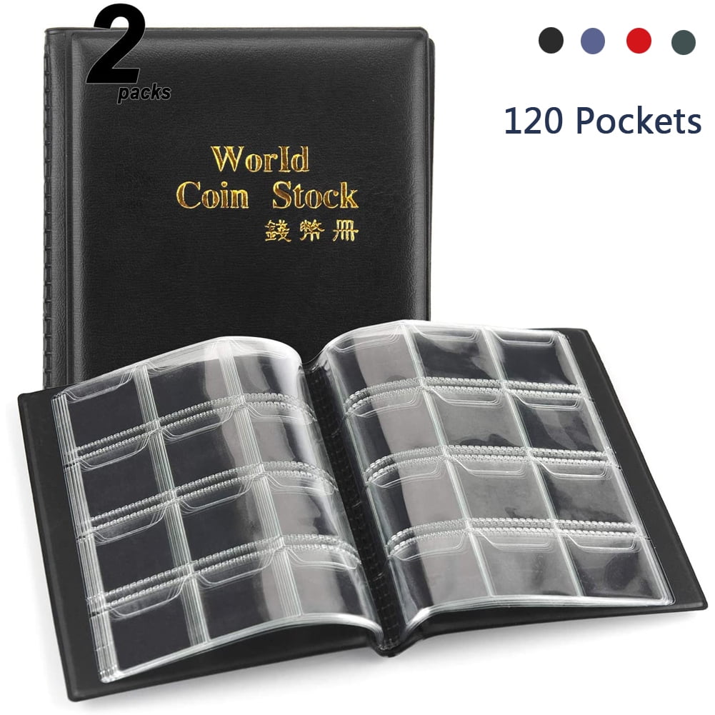 Yirtree 120 Coin Storage Collecting Holders Penny Pockets Money Album ...