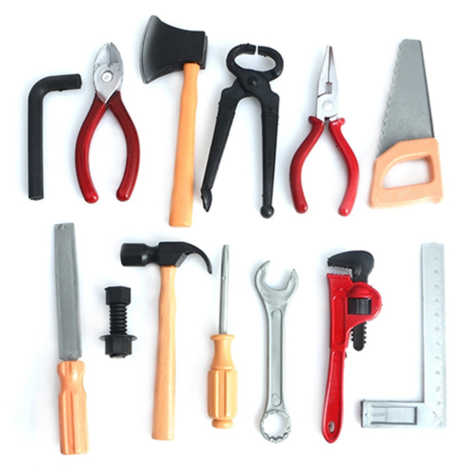 Yirtree Kids Toy Tool Play Set, 13-14 Pieces, Hands-On Plastic Toolkit ...