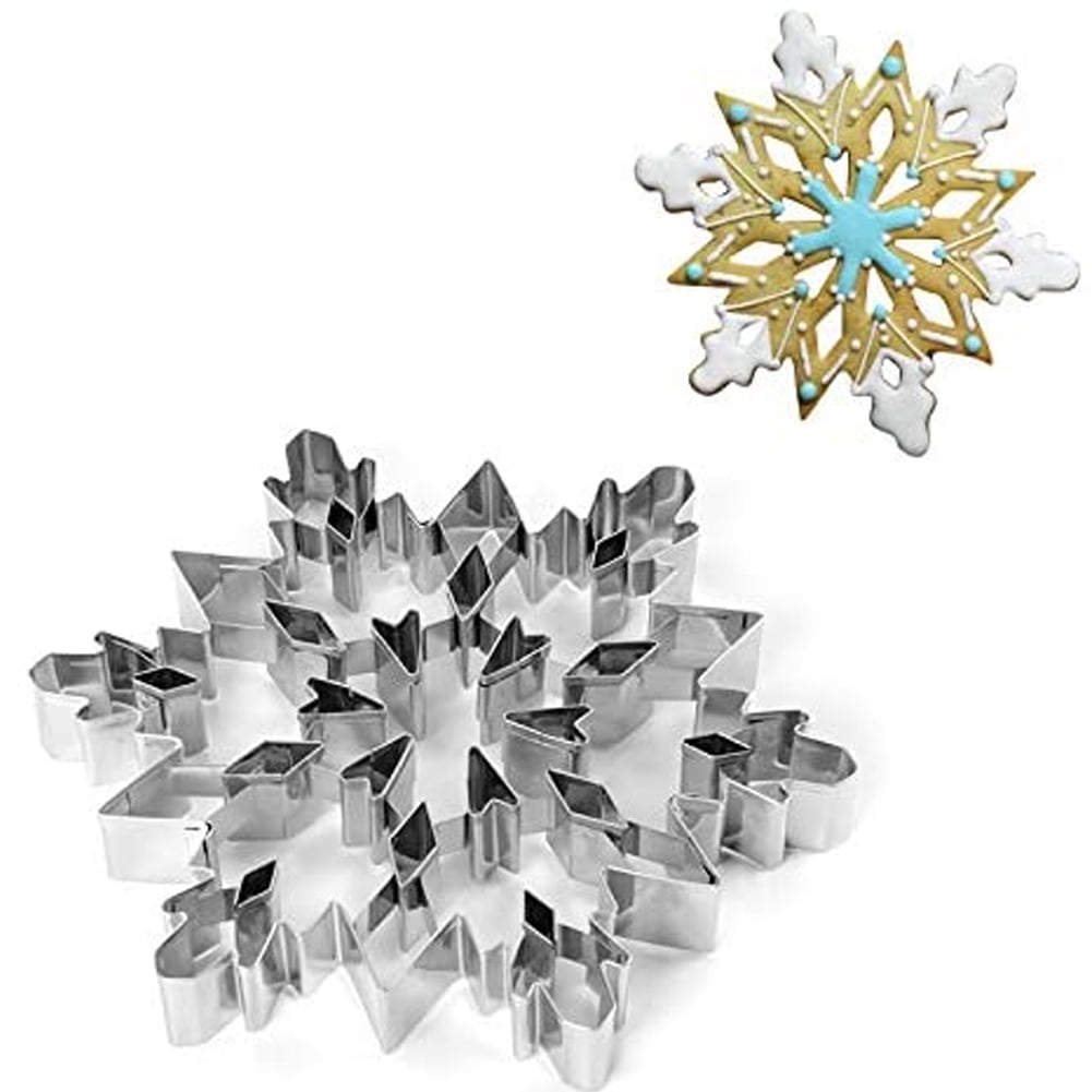 Yirtree 1PC Large Christmas Snowflake Cookie Cutter Mold 3D Stainless ...