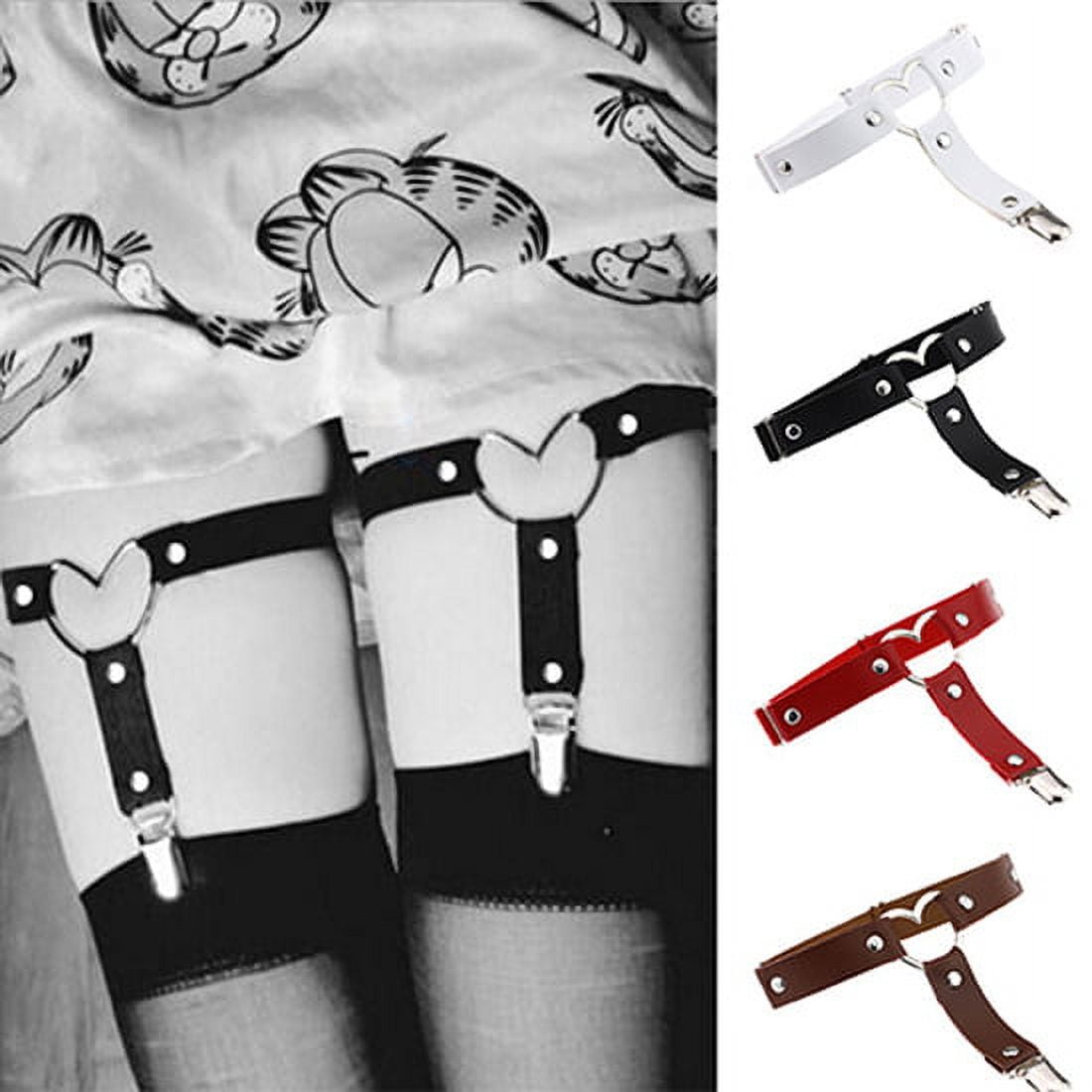 Yirtree 2PCS Women Girl Leather Garters Sexy Heart Leg Garter Belt ...