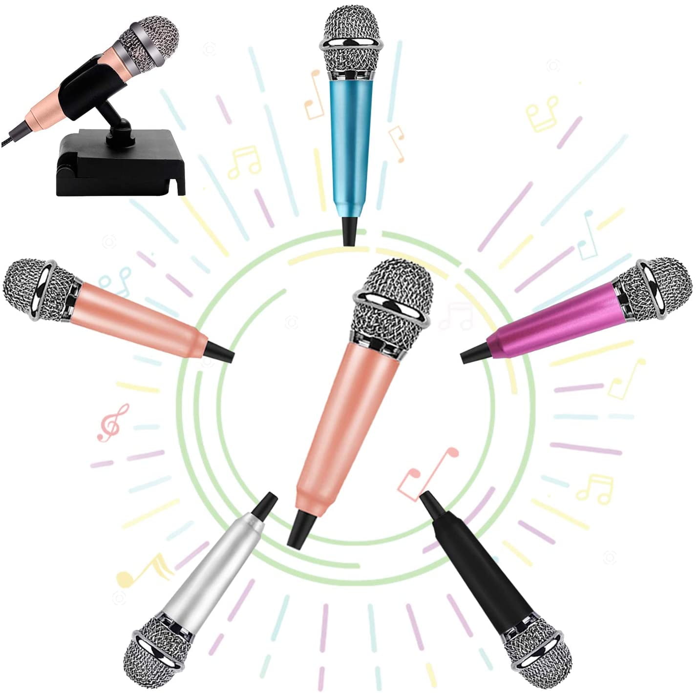 Yirtree 3.5mm Mini Microphone Condenser Microphone Phone Karaoke Mic ...