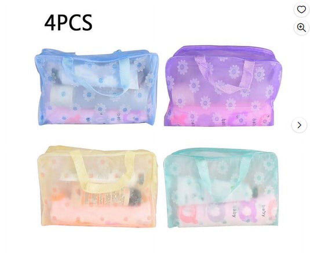 Yirtree 4Pcs PVC Waterproof Cosmetic Bag with Zipper, Transparent ...