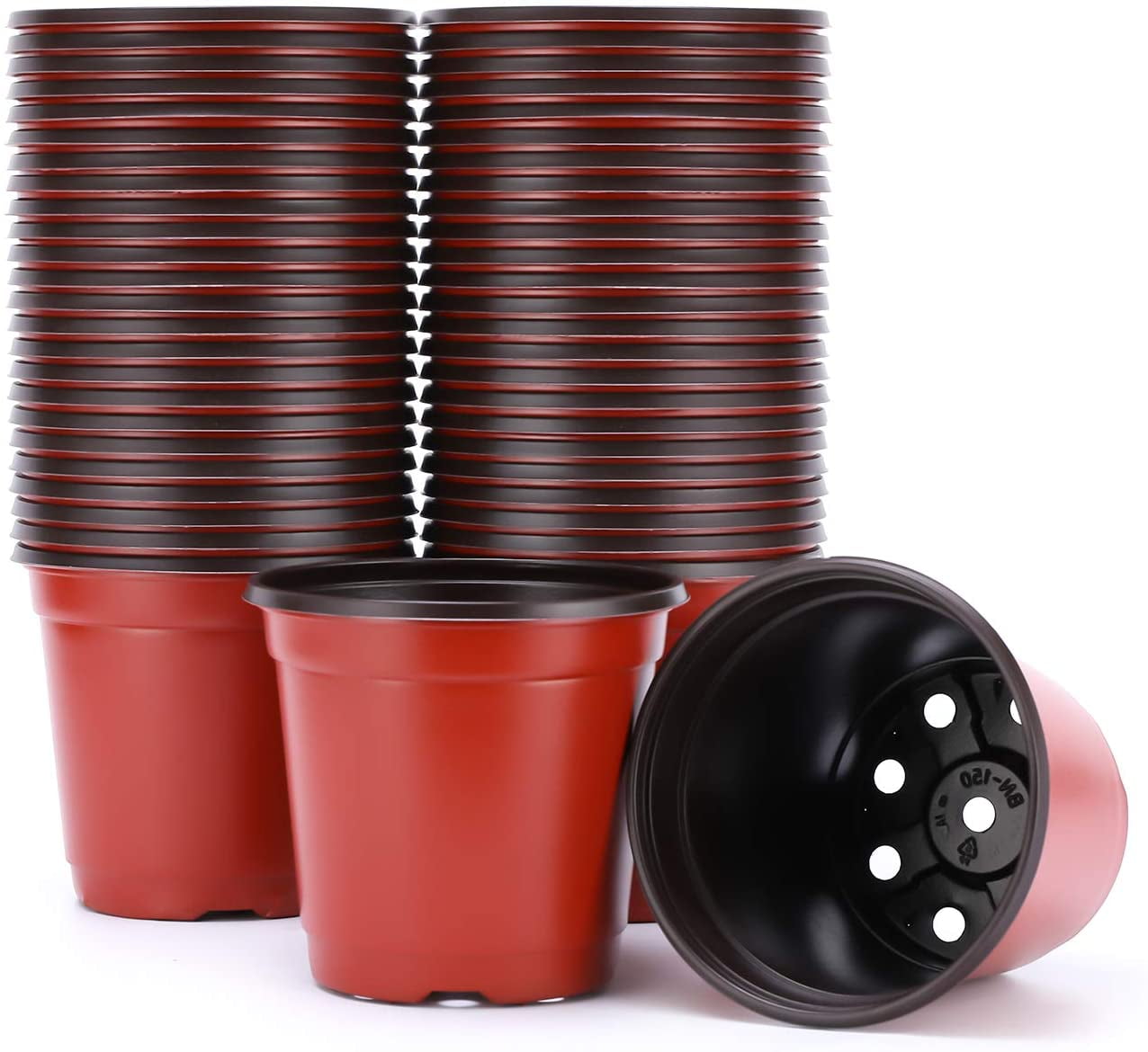 Yirtree 50-Pack Plastic Plant Nursery Pots Come, Seedling Flower Plant ...