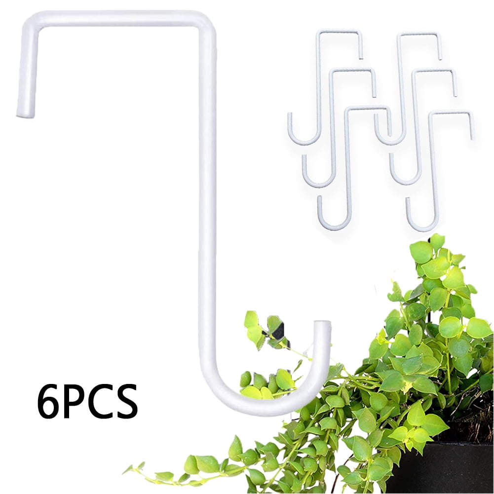 Yirtree 6 Pack 6/8in Vinyl Fence Hooks Patio Hooks White Powder Coated ...