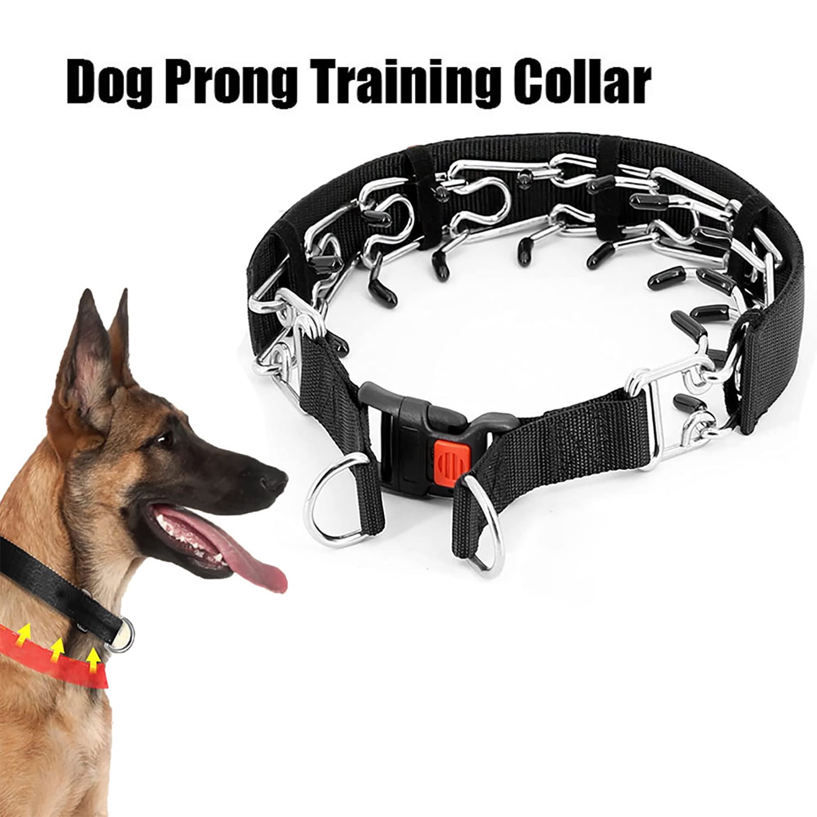 Yirtree Adjustable Dog Prong Collar with Quick Release Buckle Safe ...