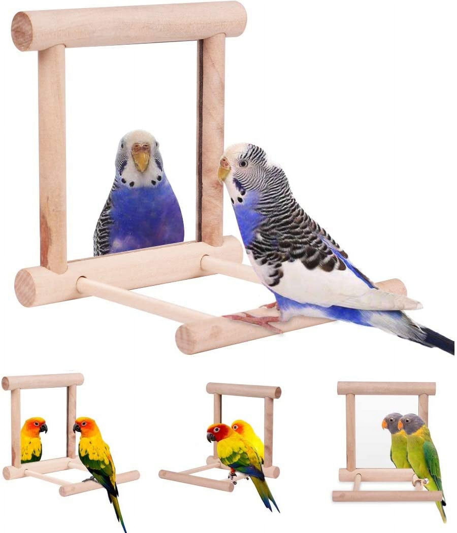 Yirtree Bird Toy for Parrot Parakeets Cockatiels Cage Swing Wooden Fun ...