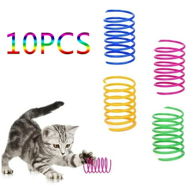 SPRING PARK 10 Pack Cat Spring Toy Plastic Colorful Coil Spiral Springs ...