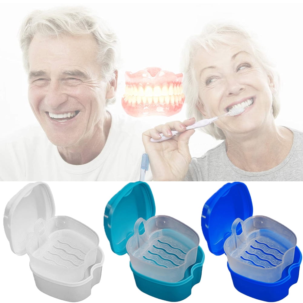 Yirtree Denture Bath Case Cup Box Holder Storage Soak Container with ...