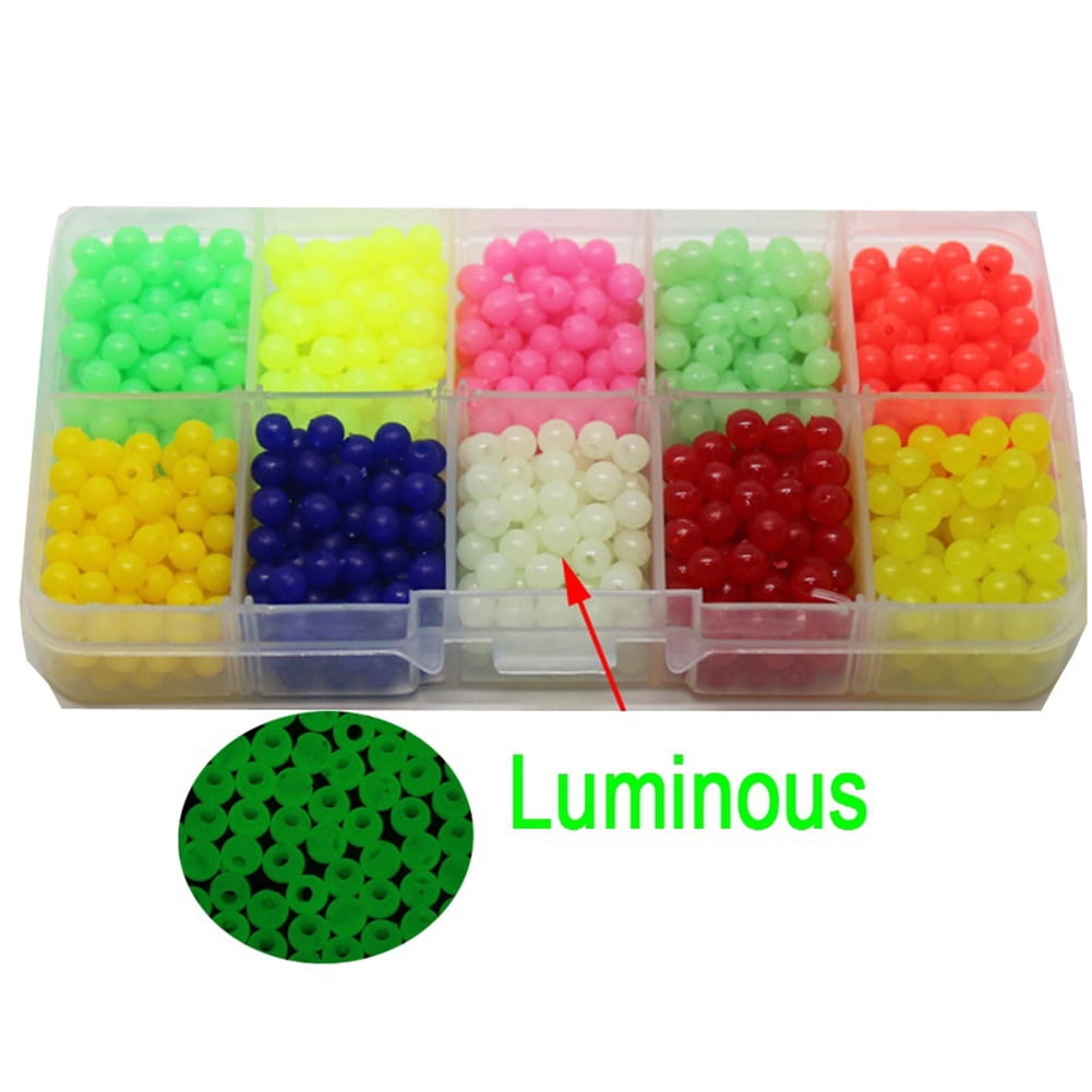 Yirtree Fishing Beads Assorted Set, 1000pcs 5mm Round Float Glow ...