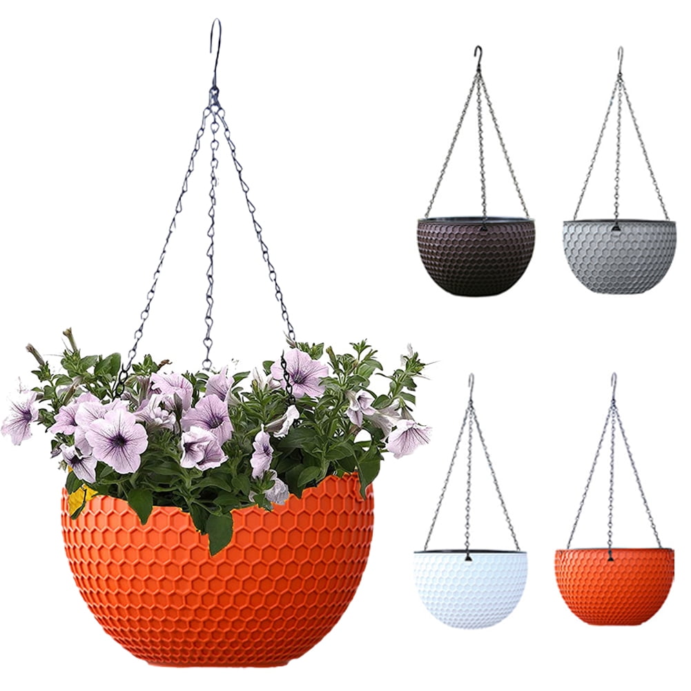 Yirtree Hanging Planters Self Watering with Drain Holes and Chain ...
