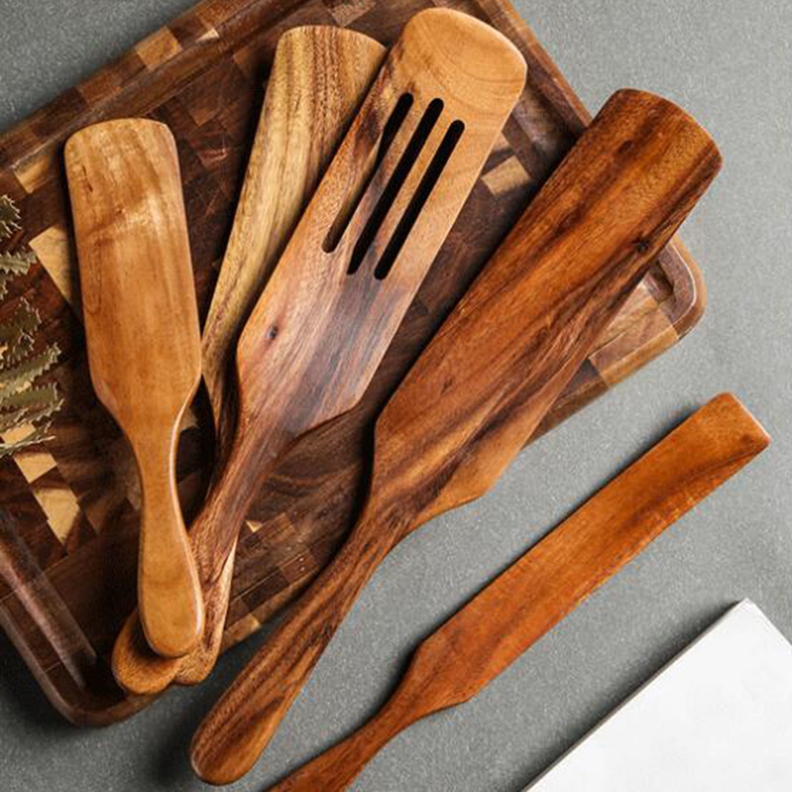 Yirtree Long Handle Non Sticky Wood Spurtle ,1pcs Wooden Spatulas ...