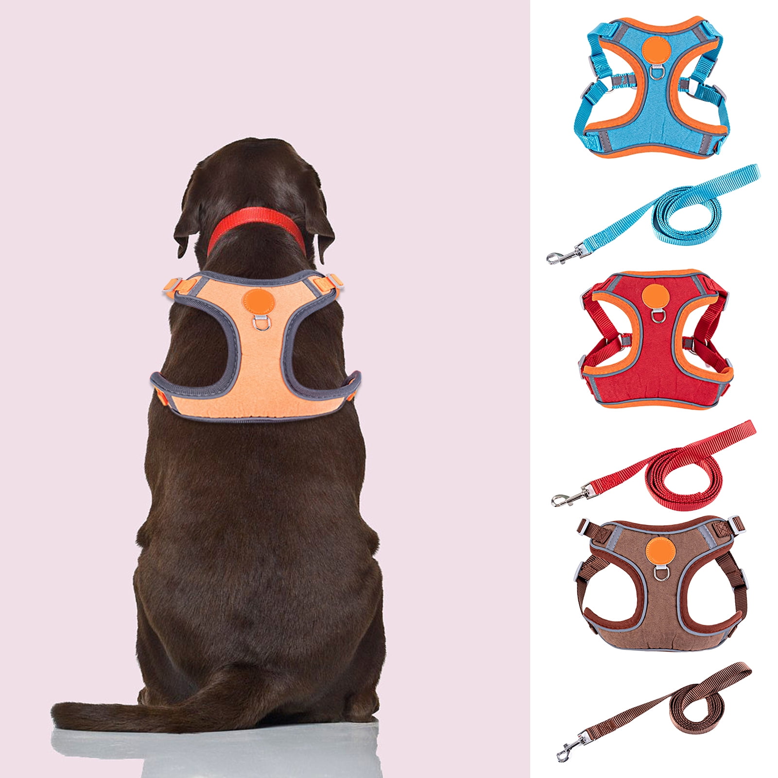 Yirtree Pet Vest Harness with Leash Reflective Adjustable X-shaped No ...