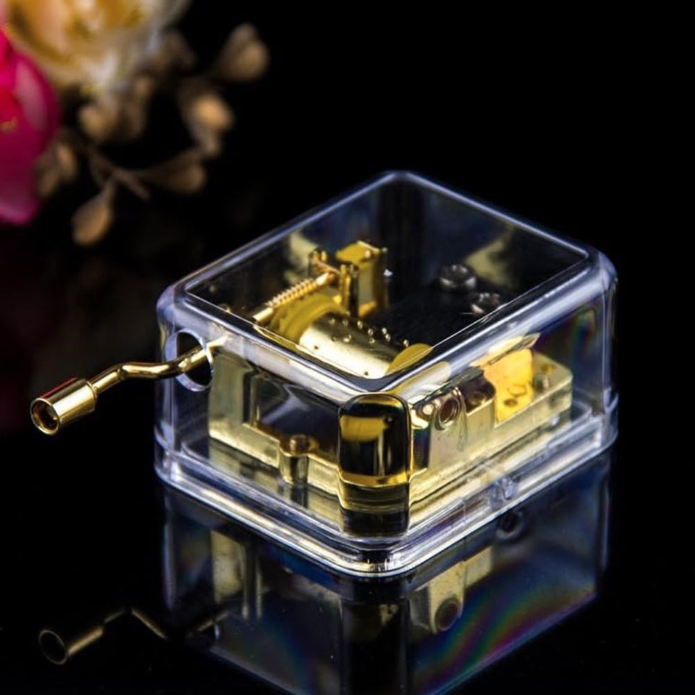 Yirtree Portable Transparent Mechanical Mini Cute Music Box Musical Toy ...