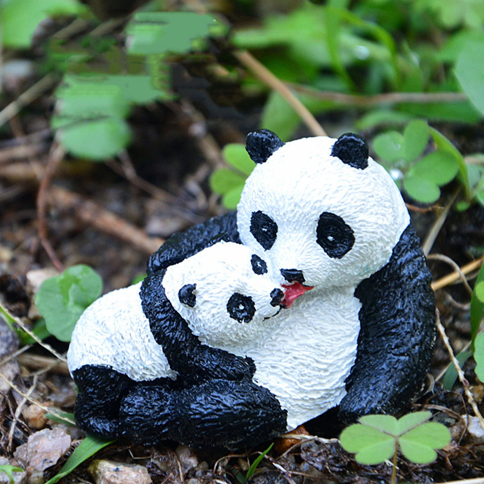 Yirtree Realistic Lifelike Adorable China Asian Baby Giant Panda Bear Statue Bamboo Mountain ...