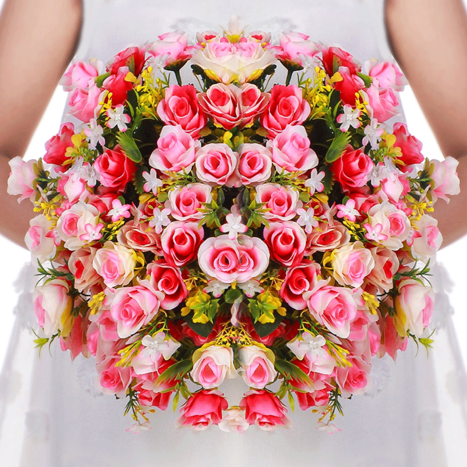 Yirtree Rose Artificial Flowers, Silk Flowers with Stems Fake Flowers ...