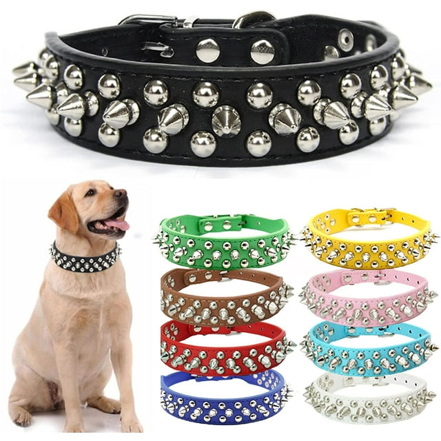 Yirtree Spiked Studded Rivet Leather Dog Collar for Cats Puppy Small ...